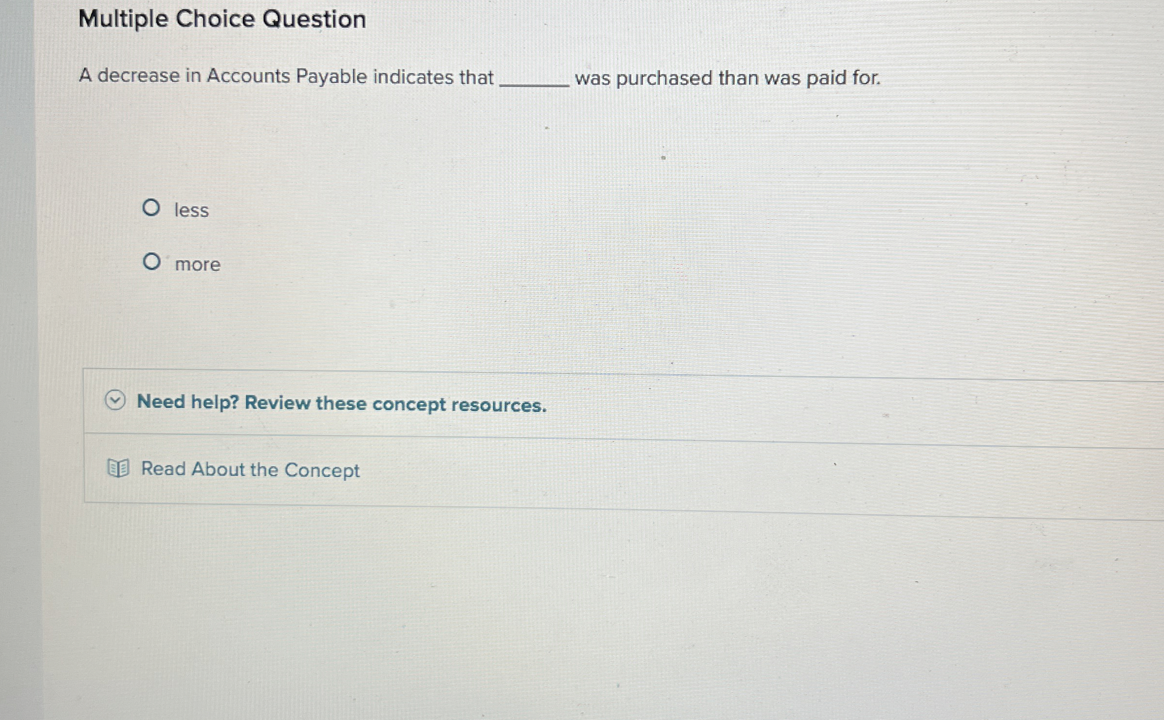 Solved Multiple Choice Questiona Decrease In Accounts Chegg