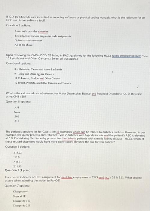 Solved If ICD 10−CM codes are identified in encoding | Chegg.com