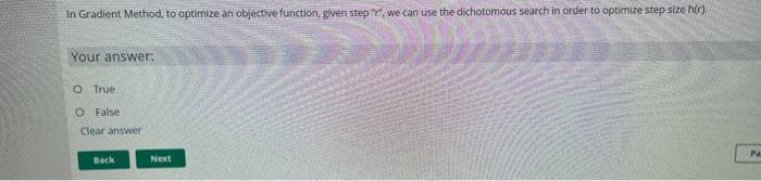 Solved In Gradient Method, to optimize an objective | Chegg.com