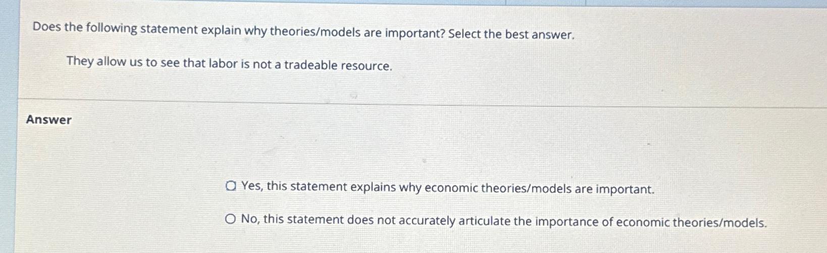 Solved Does the following statement explain why | Chegg.com