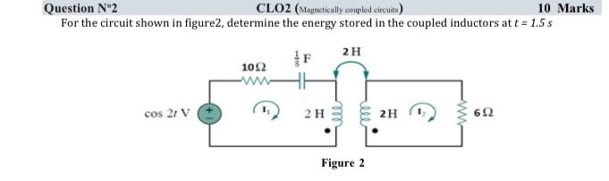 Solved Question Nº2 CLO2 (Magnetically coupled circuits) 10 | Chegg.com