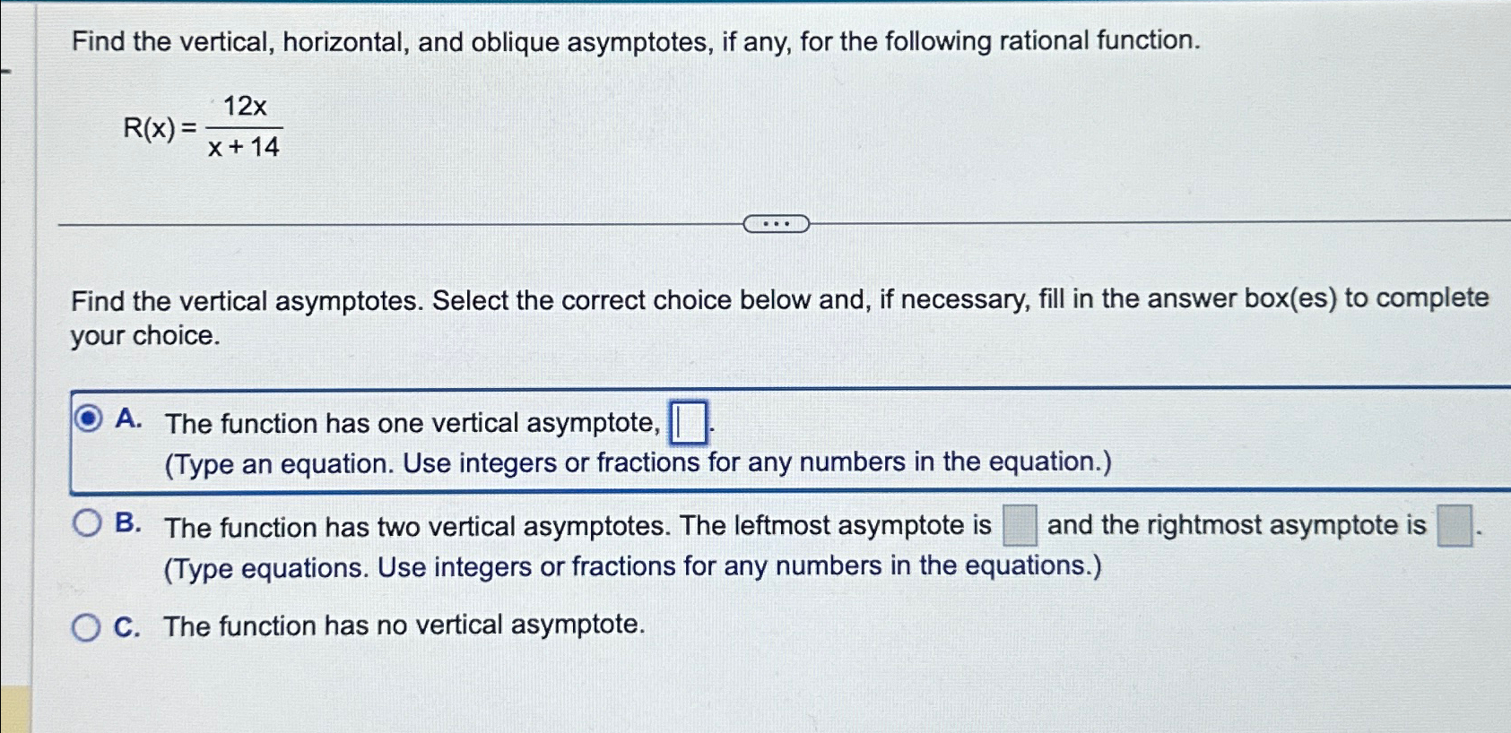 Solved Find the vertical, horizontal, and oblique | Chegg.com