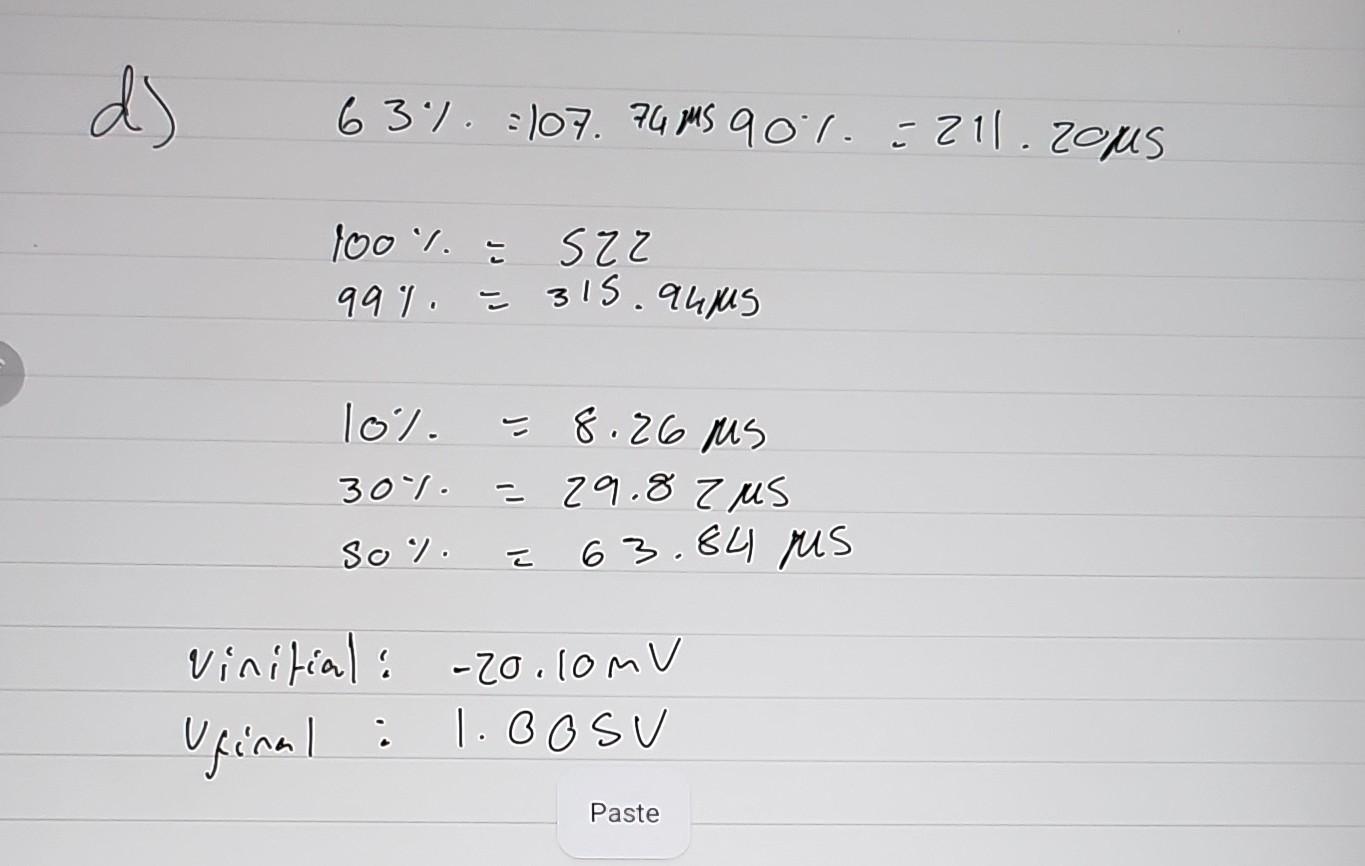 8. Post Laboratory tasks TASK 1 Using the measured | Chegg.com