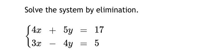 Solved Solve the system by elimination. \\[ | Chegg.com