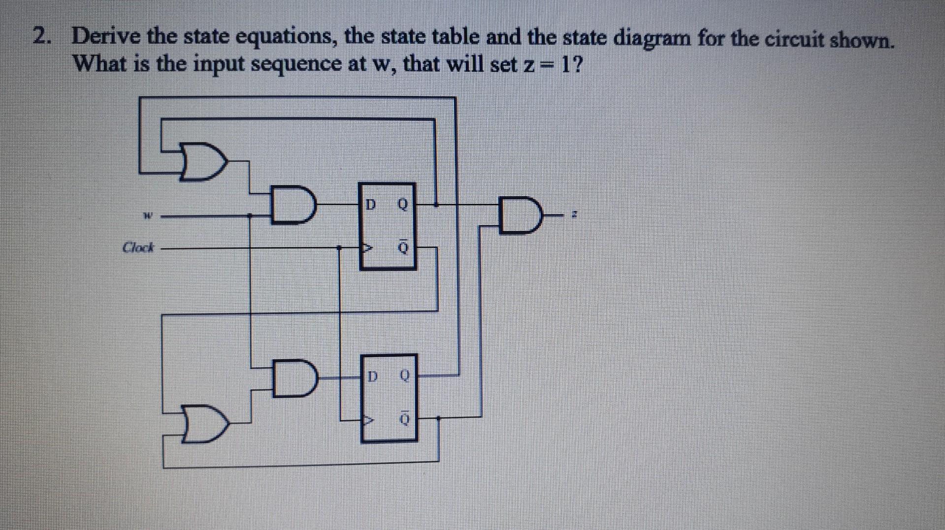 Solved 2. Derive the state equations, the state table and | Chegg.com