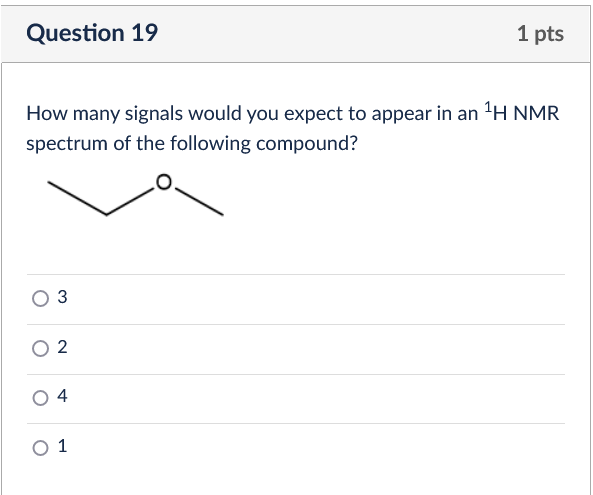 Solved How many signals would you expect to appear in an 1H | Chegg.com