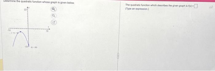 Solved Determine the quadratic function whose graph is given | Chegg.com