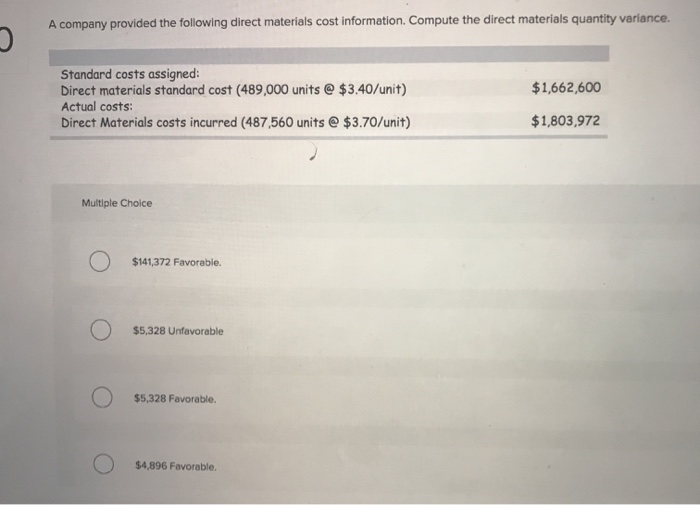 Solved A company provided the following direct materials | Chegg.com Solved A company provided the following direct materials | Chegg.com