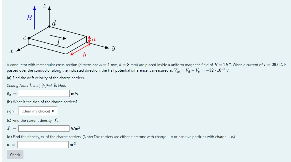 Solved A conductor with rectangular cross section | Chegg.com