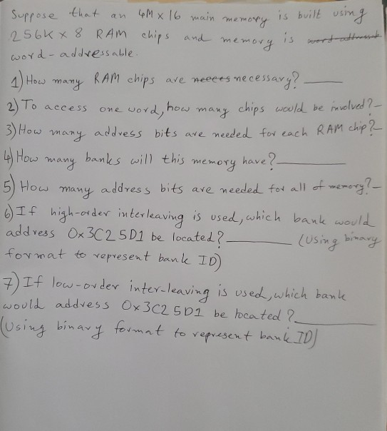 Solved 2) To access one word, how Suppose that an 4M x 16 | Chegg.com