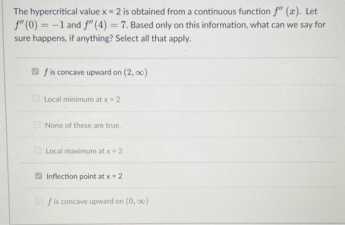 Solved The hypercritical value x=2 is obtained from a | Chegg.com