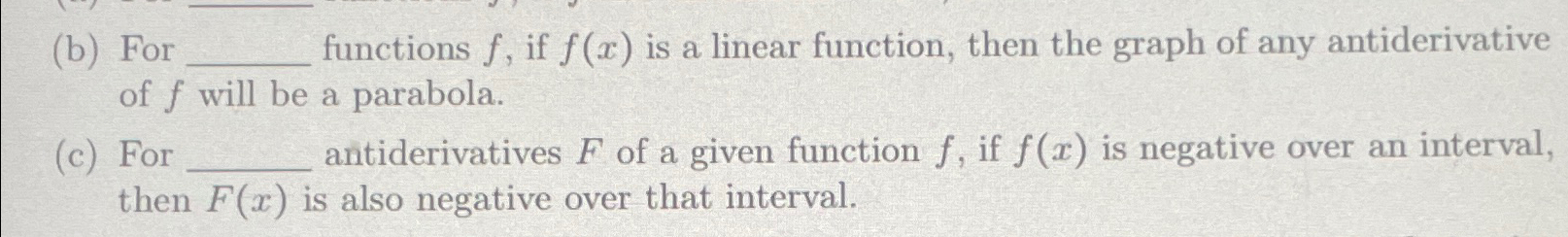 Solved (b) ﻿For functions f, ﻿if f(x) ﻿is a linear function, | Chegg.com
