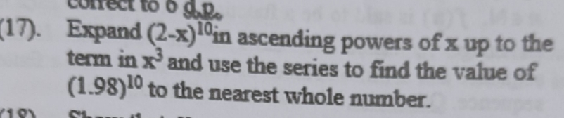 Solved Expand (2-x)10 ﻿in ascending powers of x ﻿up to the | Chegg.com