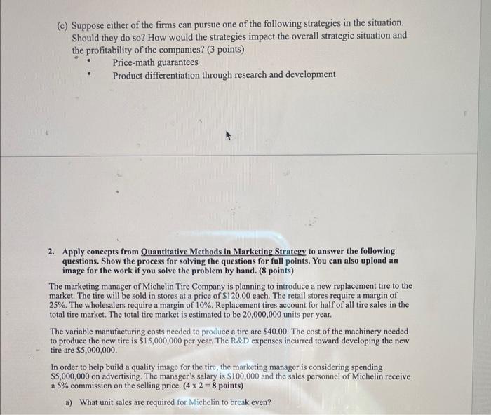 Solved 1. Apply concepts from Game Theory in Marketing to | Chegg.com