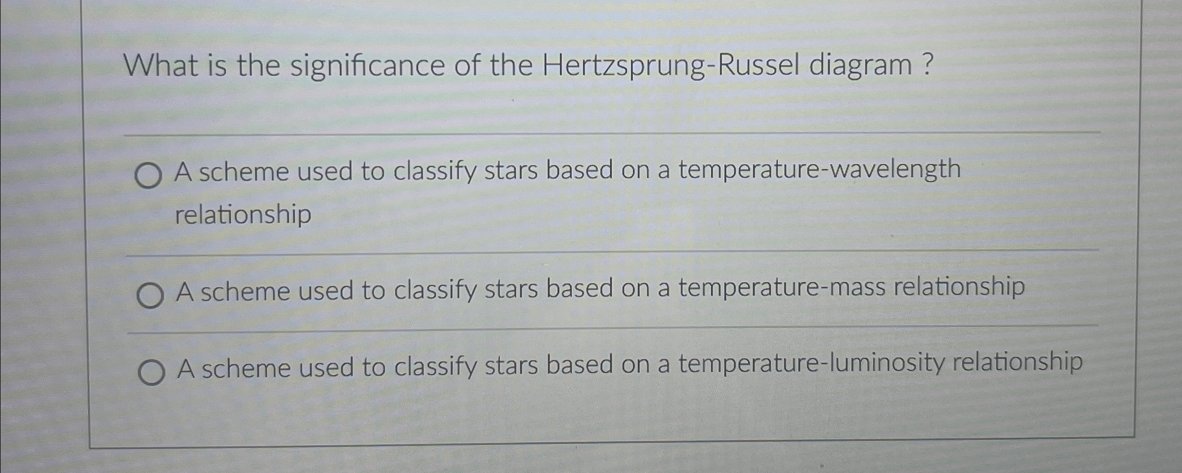 Solved What is the significance of the Hertzsprung-Russel | Chegg.com