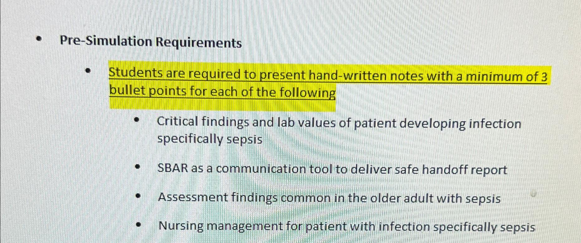 Solved Pre-Simulation Requirements, ﻿Students are required | Chegg.com