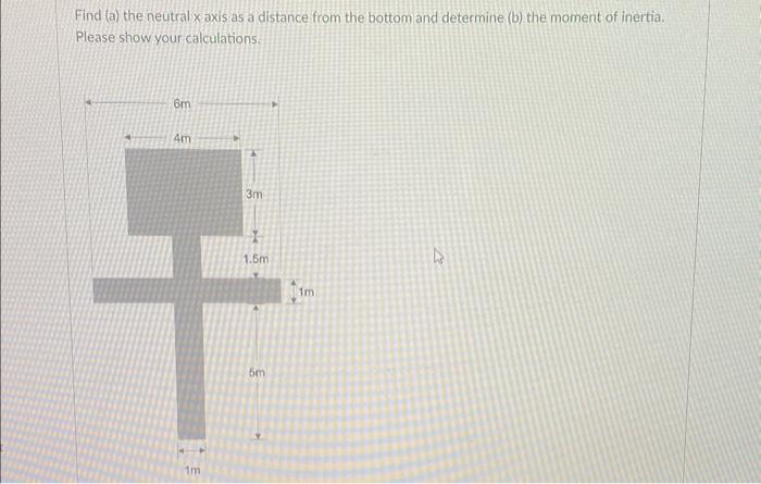 Solved Find (a) the neutral x axis as a distance from the | Chegg.com