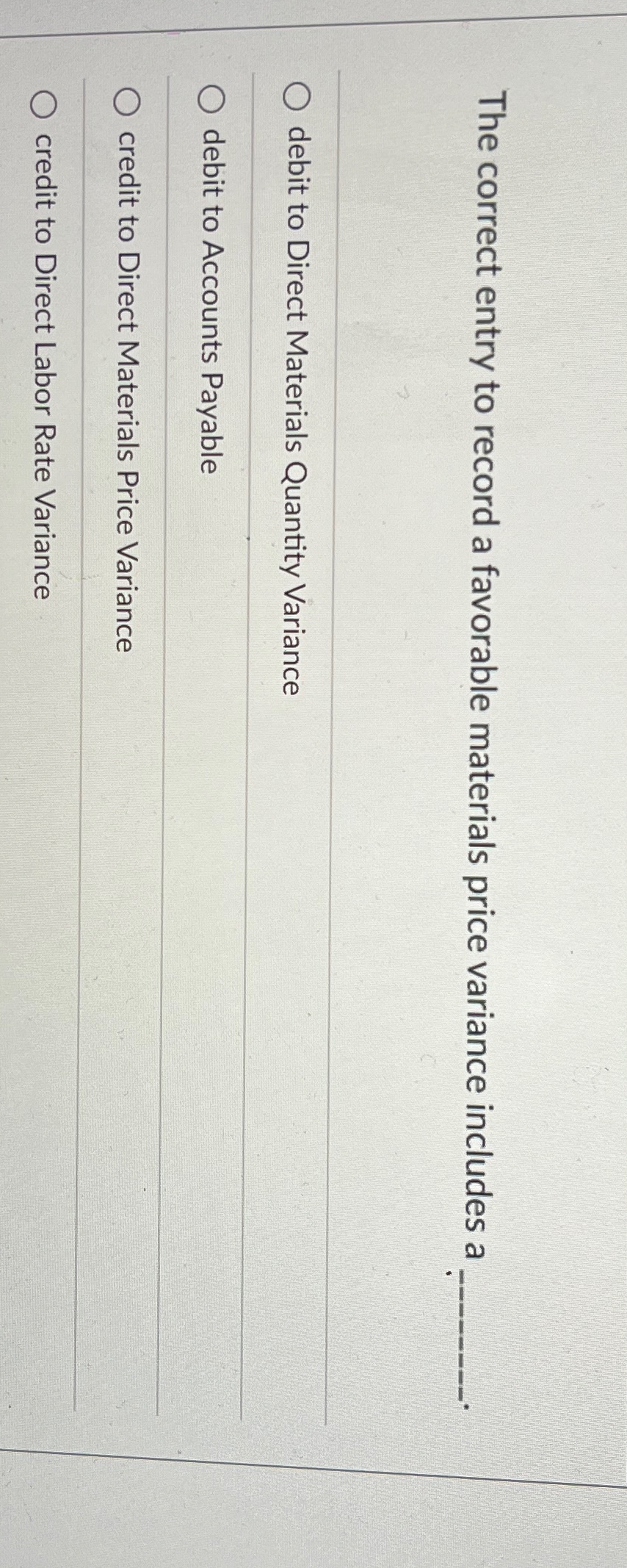 Solved The Correct Entry To Record A Favorable Materials Chegg