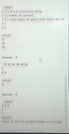 Solved Visitors to a ParkYou are given an array of integers | Chegg.com
