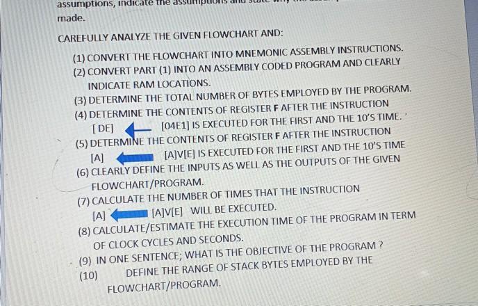 assumptions, indicate the made. CAREFULLY ANALYZE THE | Chegg.com