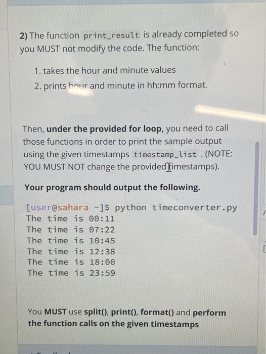 Solved Description Topic: Timestamp Converter Write a | Chegg.com