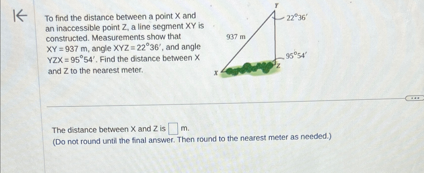 Solved To find the distance between a point x ﻿and an | Chegg.com