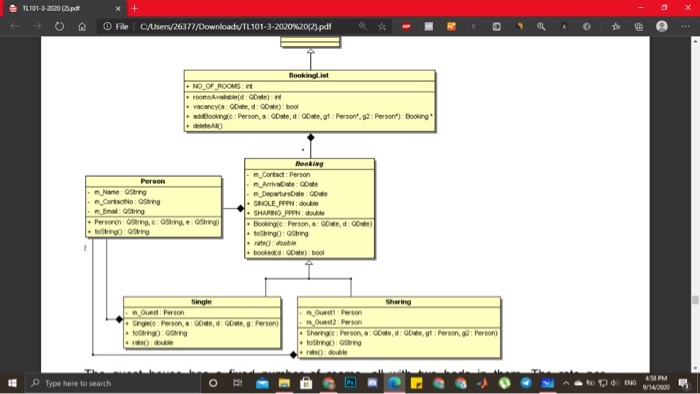 Question 1 Consider the following UML diagram | Chegg.com