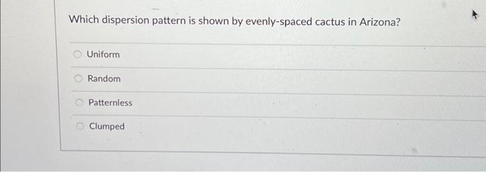 Solved Which dispersion pattern is shown by evenly-spaced | Chegg.com