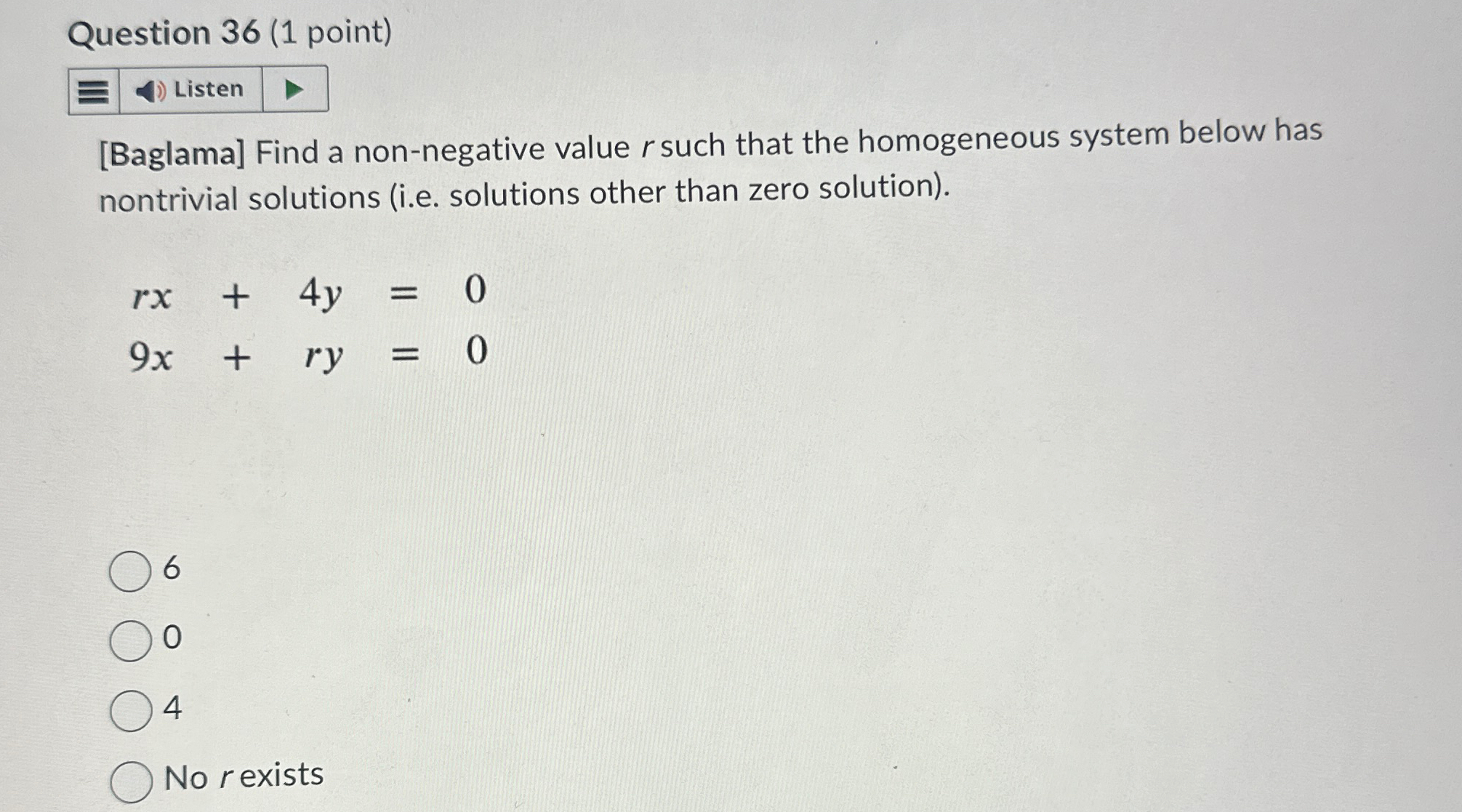 Solved Question 36 (1 ﻿point)[Baglama] ﻿Find a non-negative | Chegg.com
