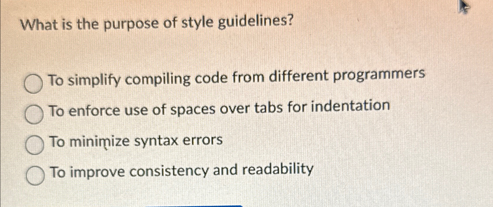 Solved What Is The Purpose Of Style Guidelines?to Simplify 