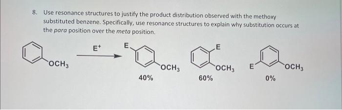 Solved 8. Use resonance structures to justify the product | Chegg.com