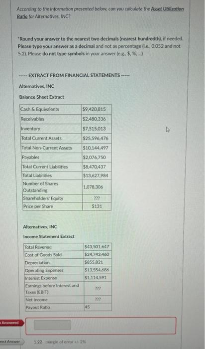 Solved According to the information presented below, can you | Chegg.com