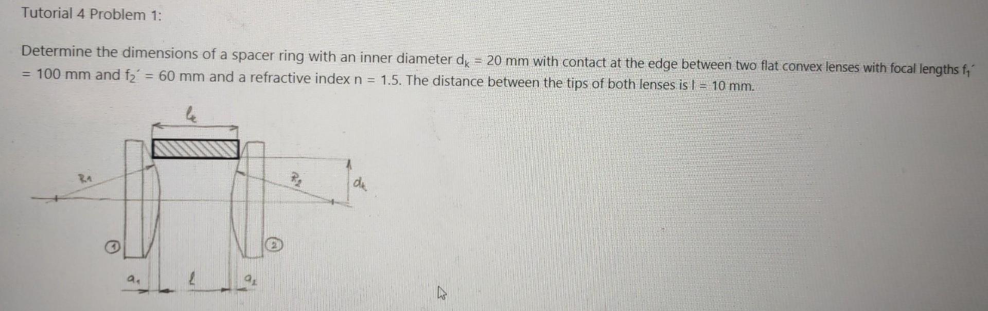 Solved Determine the dimensions of a spacer ring with an | Chegg.com