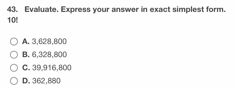 Solved Evaluate. Express your answer in exact simplest form. | Chegg.com