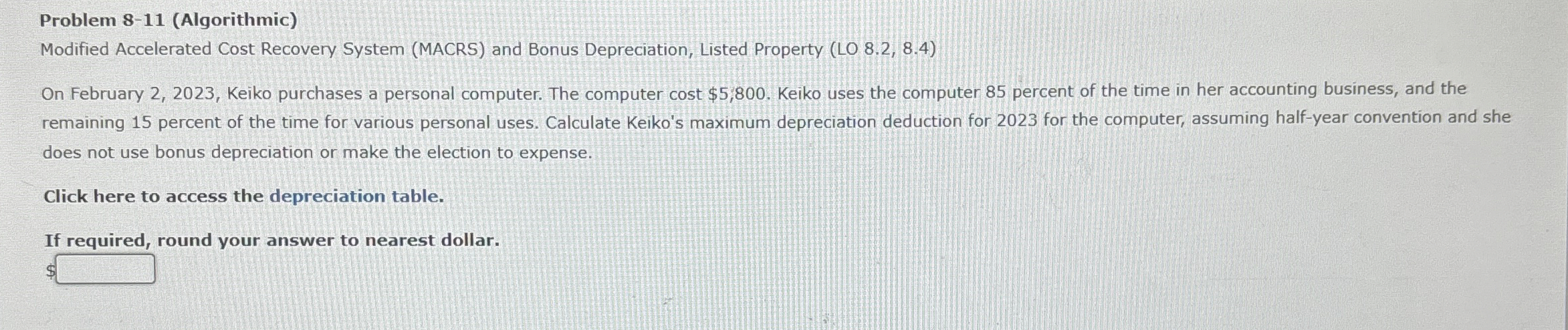 Solved Problem 8-11 (Algorithmic)Modified Accelerated Cost | Chegg.com