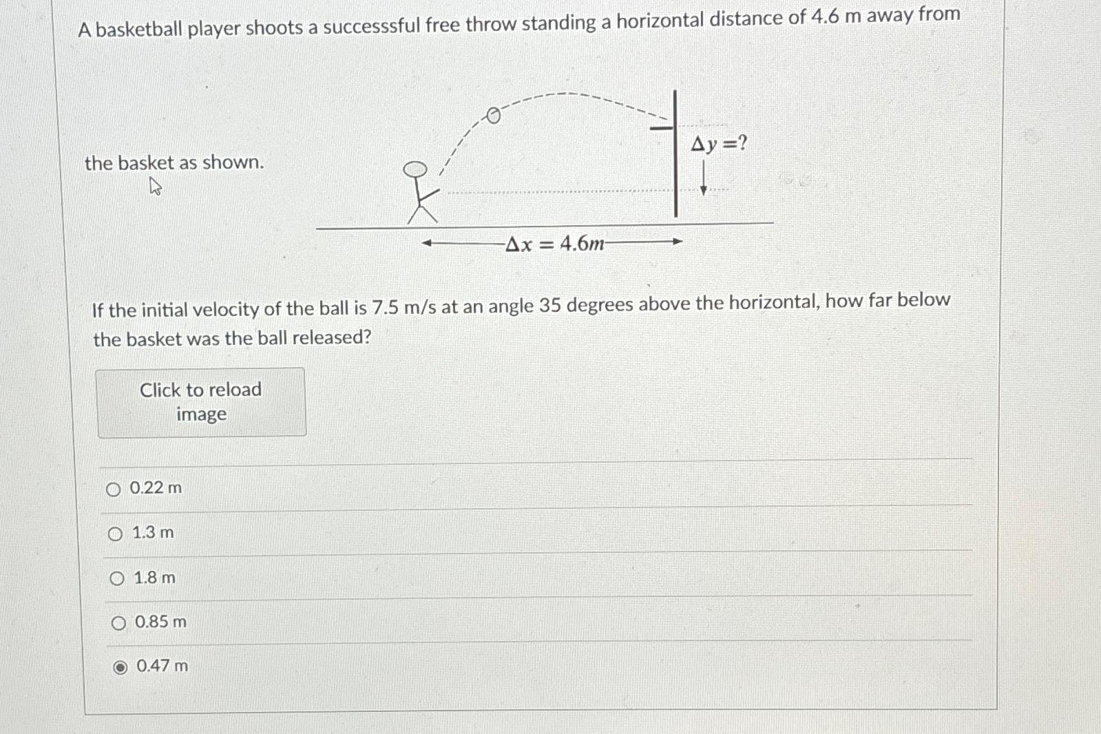 Solved A basketball player shoots a successsful free throw | Chegg.com