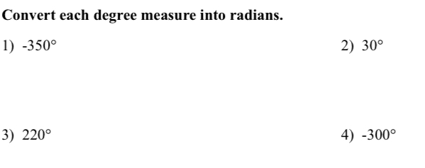 Solved Convert each degree measure into | Chegg.com