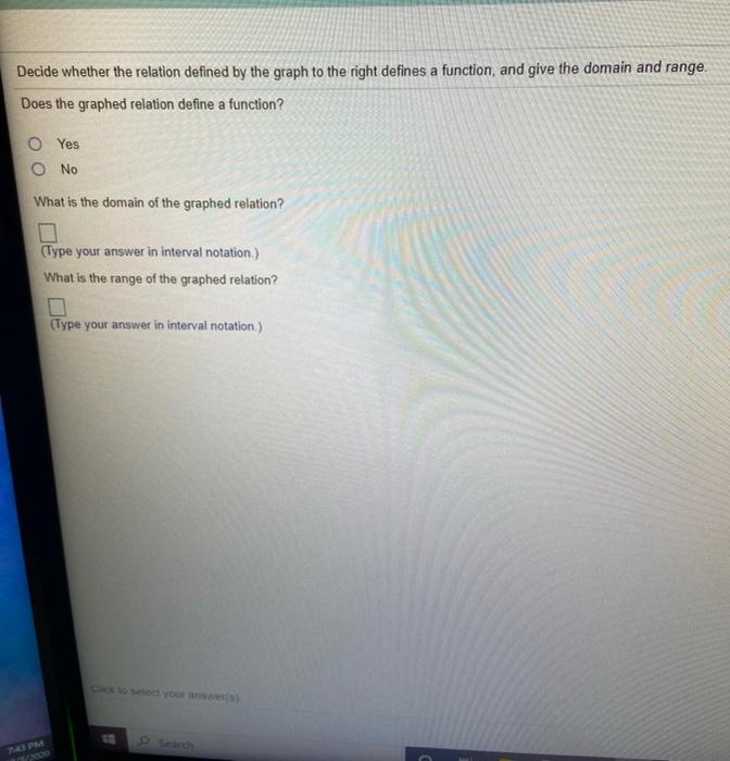 Solved Decide whether the relation defined by the graph to | Chegg.com