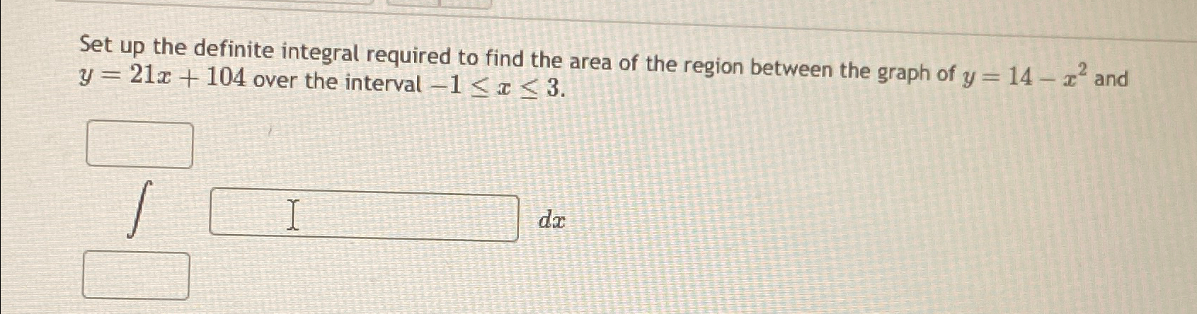 Solved Set up the definite integral required to find the | Chegg.com