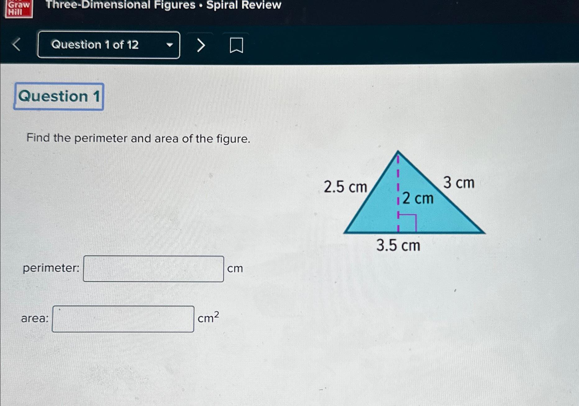 Solved Three-Dimensional Figures * ﻿Spiral ReviewQuestion 1 | Chegg.com