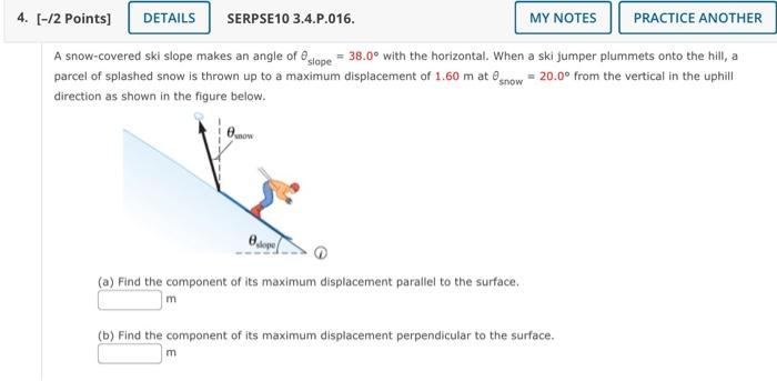 Solved A snow-covered ski slope makes an angle of θslope | Chegg.com