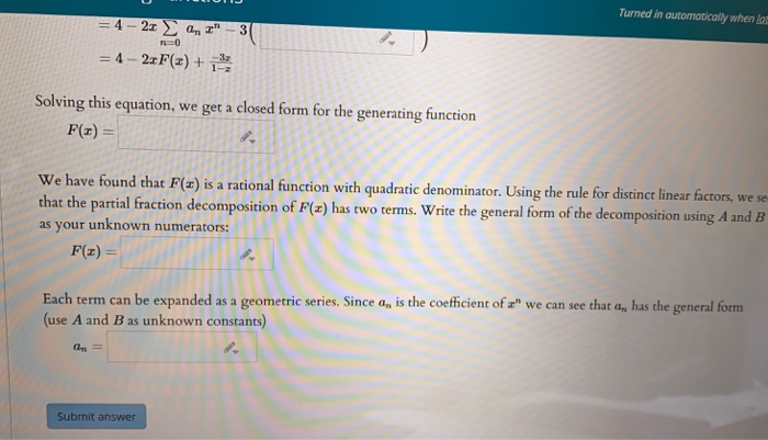 Solved In This Problem You Will Use Generating Fuctions To 