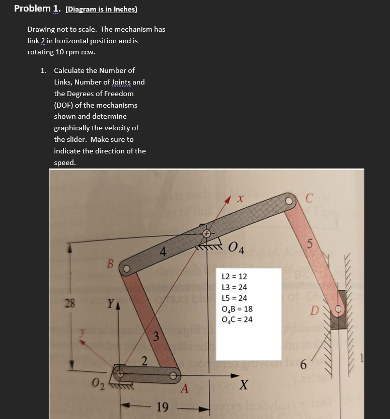 Problem 1. (Diagram is in ﻿Inches)Drawing not to | Chegg.com