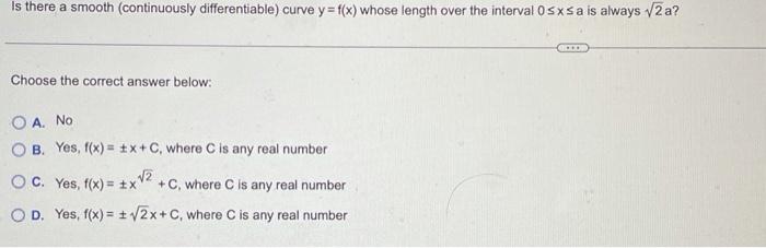 Solved Is There A Smooth Continuously Differentiable Curve