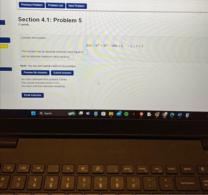 Solved Section 4.1: Problem 5 (1 point) Consider the | Chegg.com