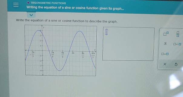 Solved O TRIGONOMETRIC FUNCTIONS Writing the equation of a | Chegg.com