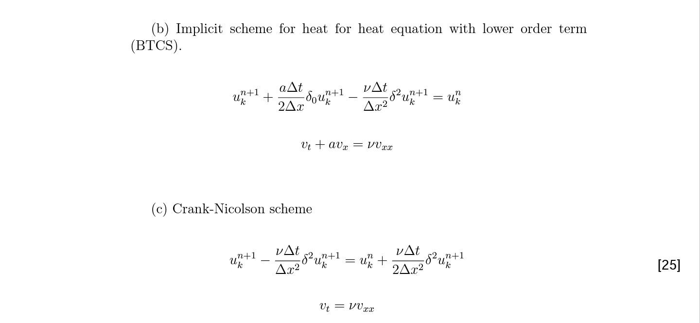 Solved B Implicit Scheme For Heat For Heat Equation With