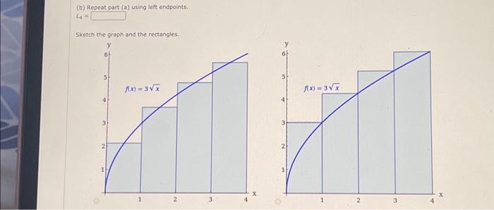 Solved (b) Repeat part (a) using left endpoints. L4= Sketch | Chegg.com