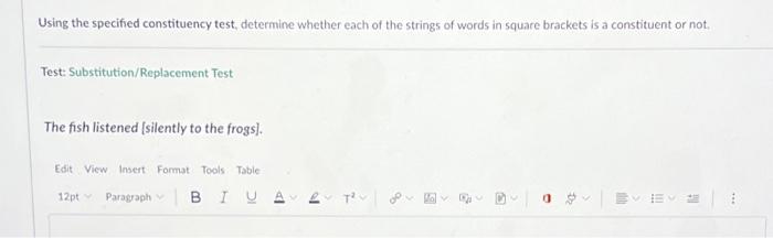 Using the specified constituency test, determine | Chegg.com