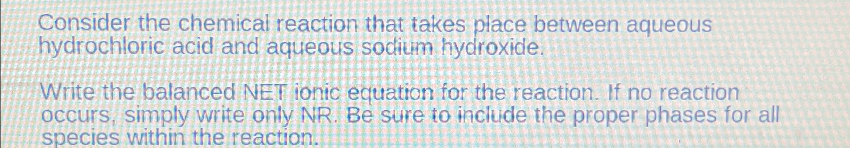Solved Consider the chemical reaction that takes place | Chegg.com